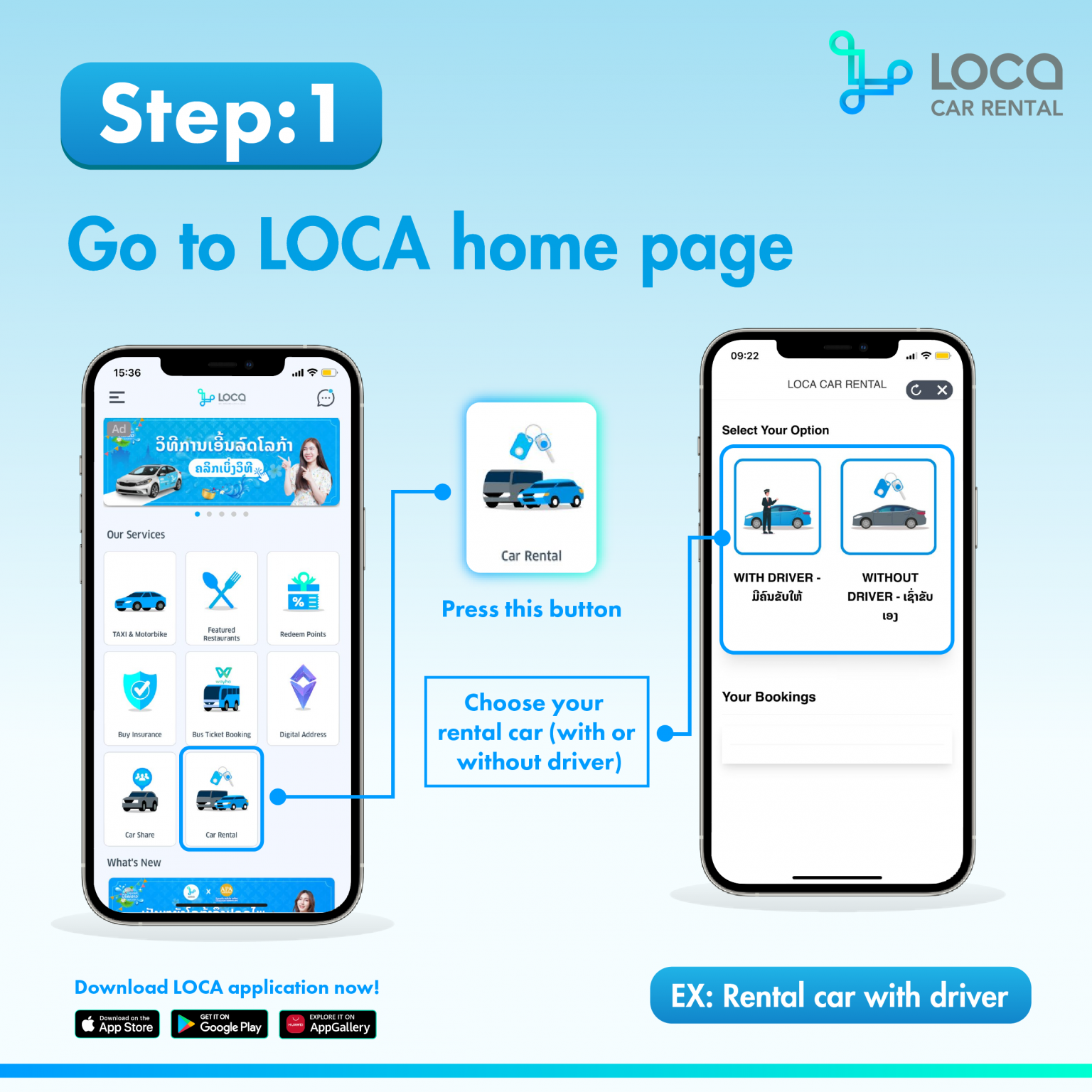 Go around like a local with Loca Car Rental - LOCA Laos